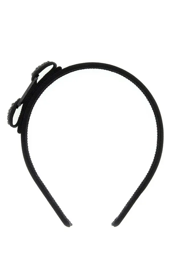 FERRAGAMO Fabric Hairband With Bow Detail - Black