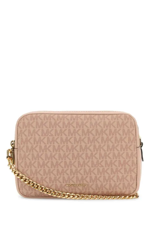 Michael Kors Michael Medium Bryant Shoulder Handbag With Gold Hardware Canvas Crossbody