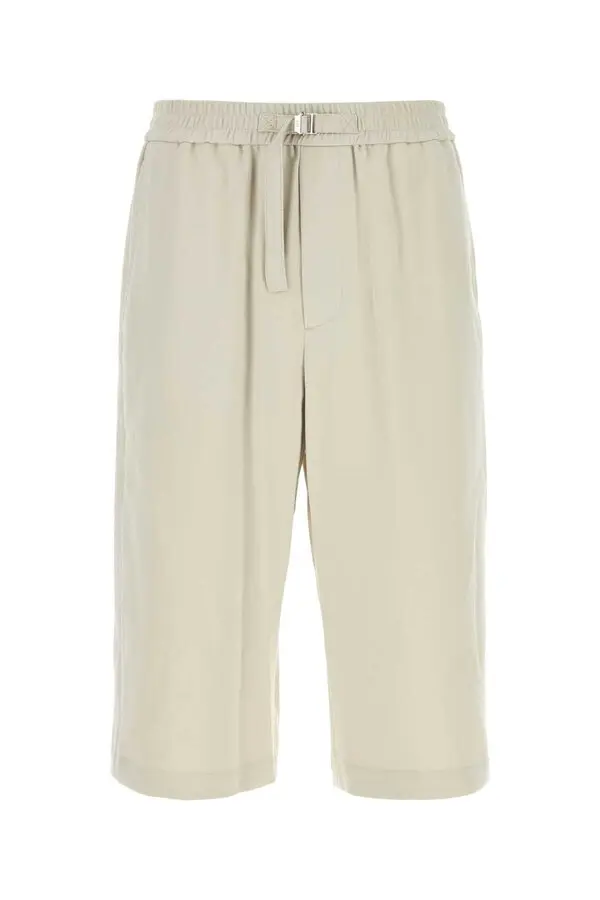 AMI Paris Chalk Cotton Bermuda Shorts