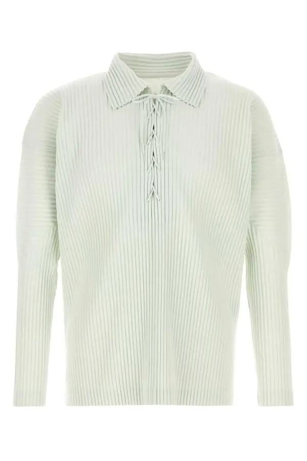 Issey Miyake Pleated Polyester Polo Shirt