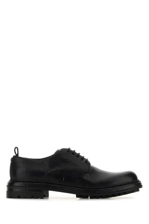 Dolce & Gabbana Calf Leather Lace-up Shoes - Black