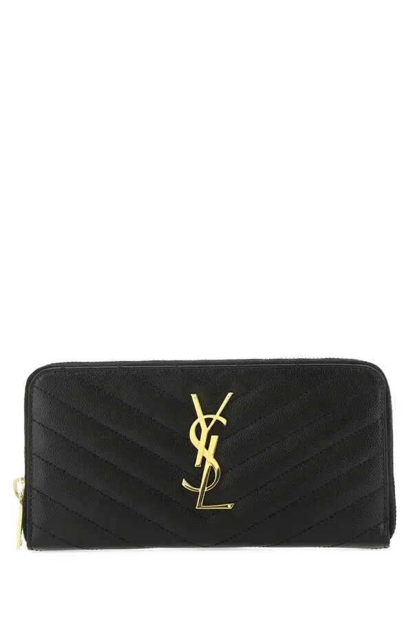 Saint Laurent Calf Leather Wallet With Golden Brass Hardware