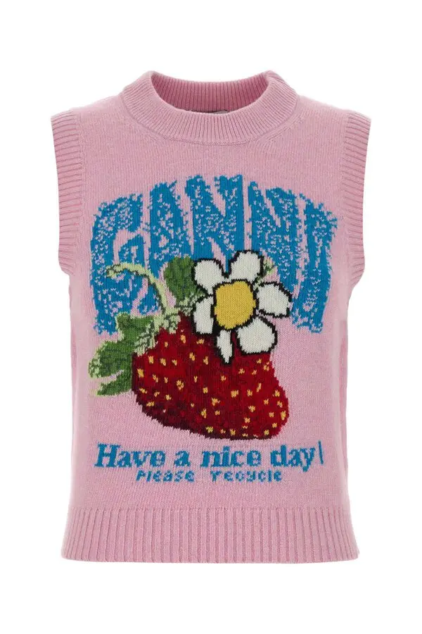 GANNI Wool-blend Knit Vest
