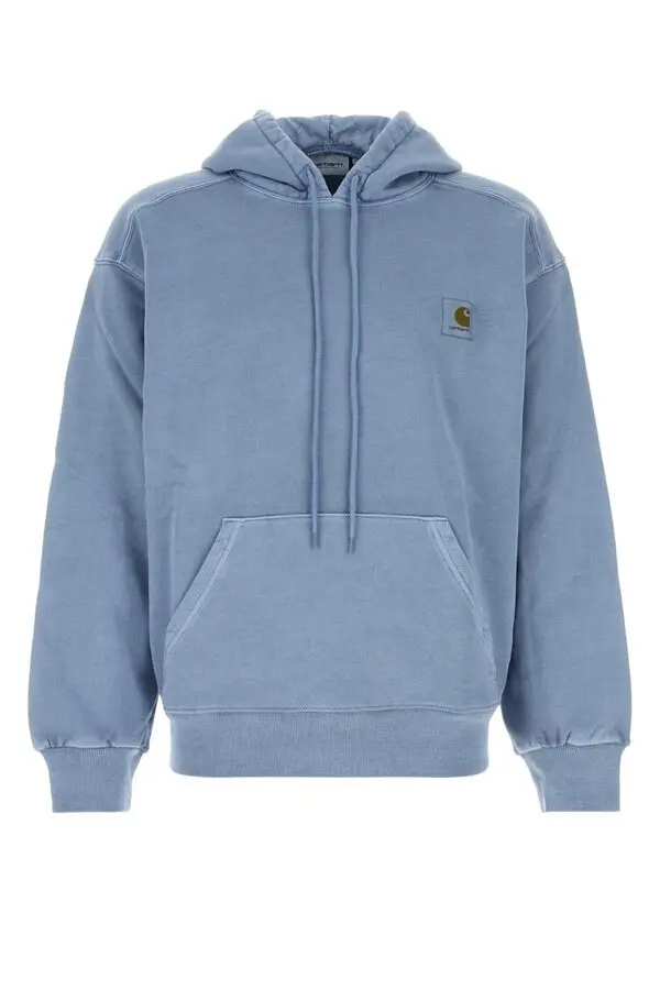 Carhartt Work In Progress Cotton Hooded Nelson Sweatshirt - Light Blue