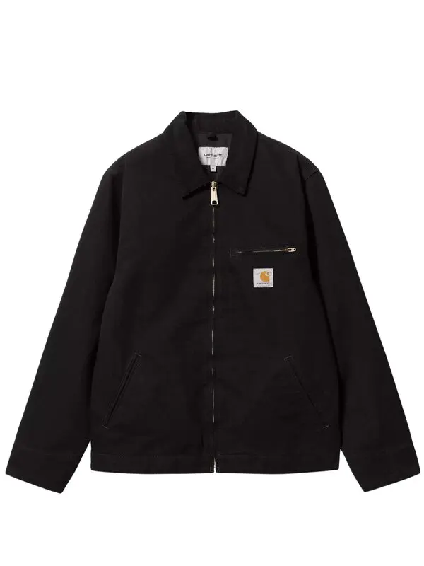 Carhartt Work In Progress Cotton Detroit Jacket With Ribbed Collar - Black