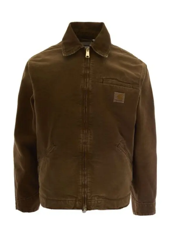 Carhartt Work In Progress Relaxed Fit Dearborn Canvas Hamilton Jacket With Corduroy Collar - Brown