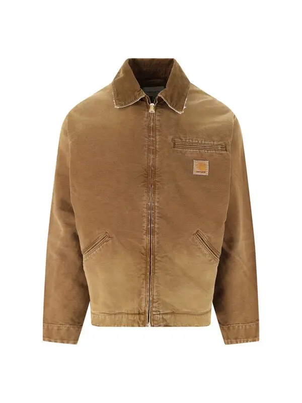 Carhartt Work In Progress Relaxed Fit Dearborn Canvas Hamilton Jacket With Corduroy Collar - Brown