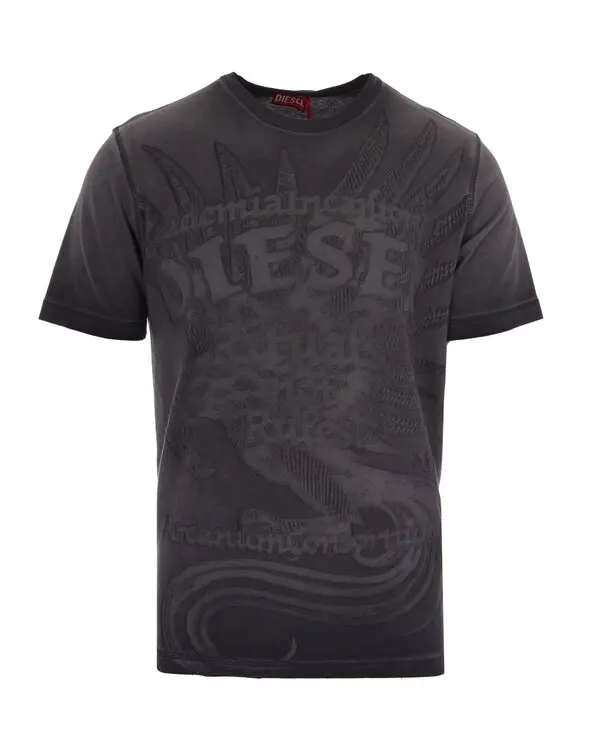 DIESEL® Graphic Crewneck T-shirt - Plum/purple