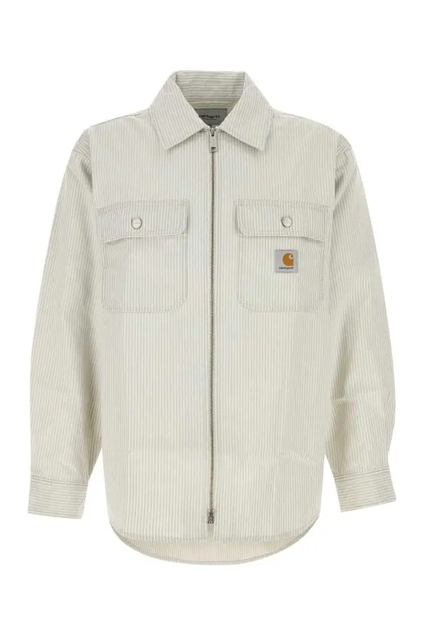 Carhartt Work In Progress Embroidered Mercer Cotton Shirt - Stripped