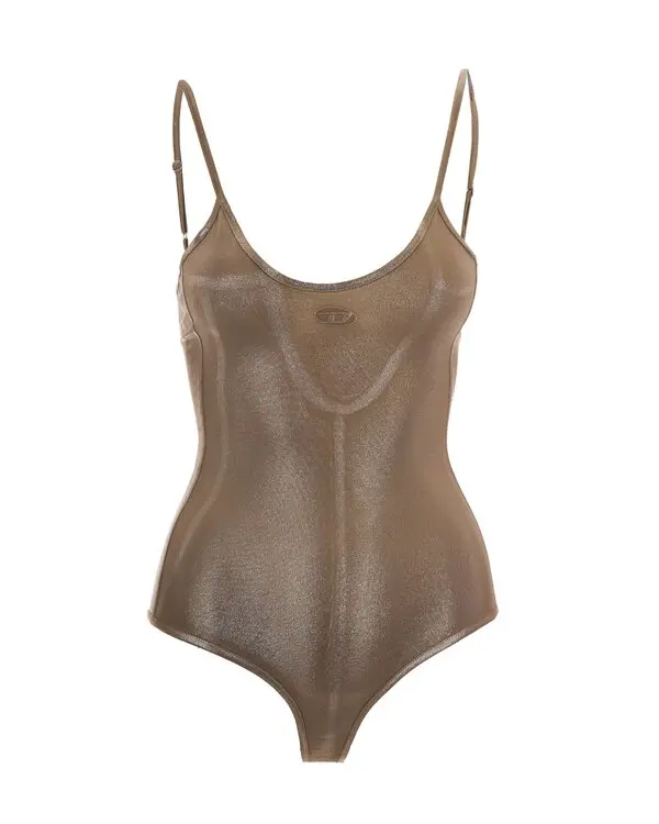 DIESEL® Sheer Shimmer Bodysuit - Sandy/beige