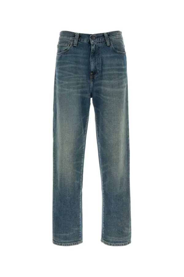 Carhartt Work In Progress Denim Aaron Pant Cotton Carpenter-style Trousers