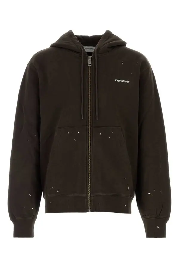 Carhartt Work In Progress Carpenter-style Hooded Zip-up Jacket - Brown