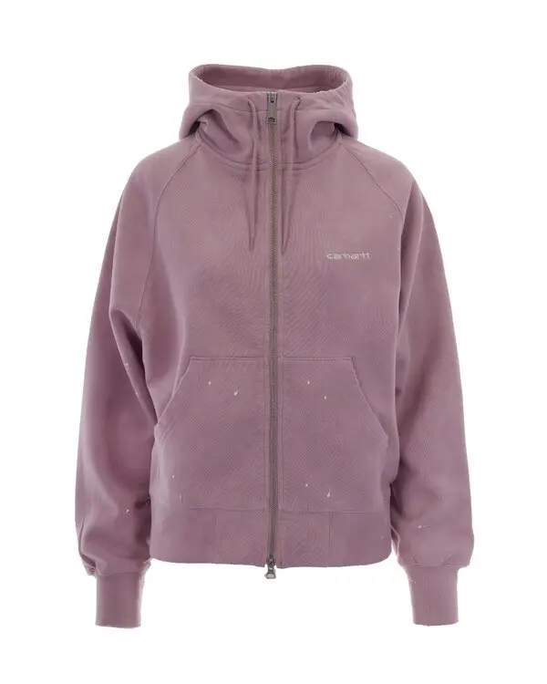 Carhartt Work In Progress Zip-up Hoodie With Drawstring And Logo Detail - Hortensia