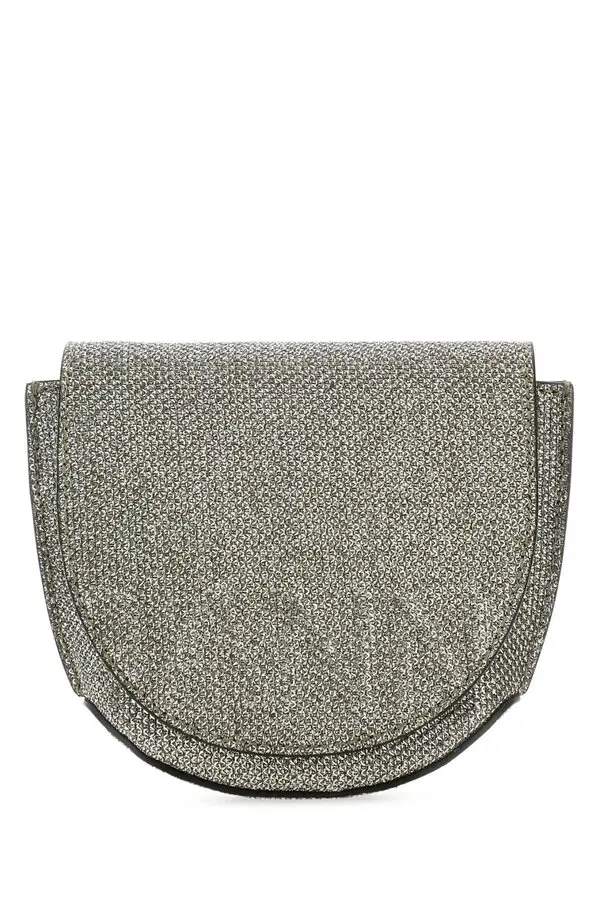 GANNI Metal Nano Banner Crossbody Handbag - Silver