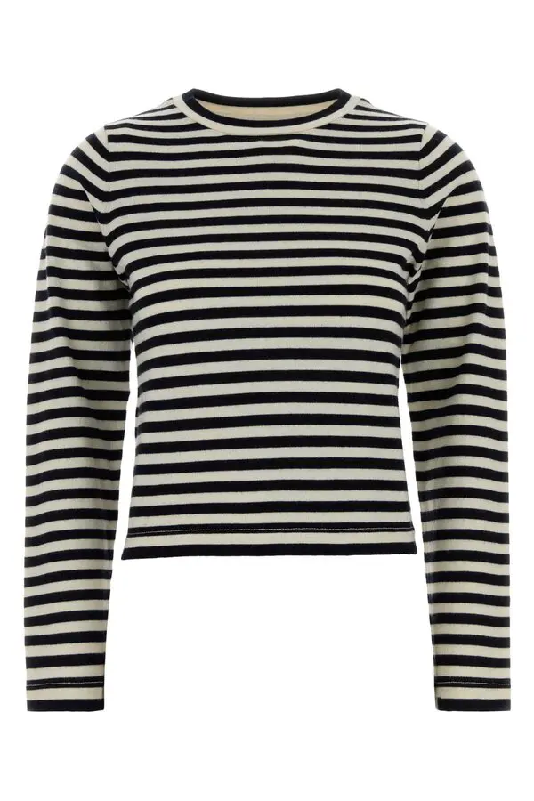 Extreme Cashmere Embroidered Cotton-cashmere Sweater No. 451 - Stripped