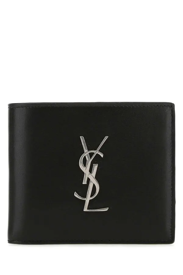 Saint Laurent Calf Leather Wallet, 11 Cm X 9.5 Cm X 2.5 Cm