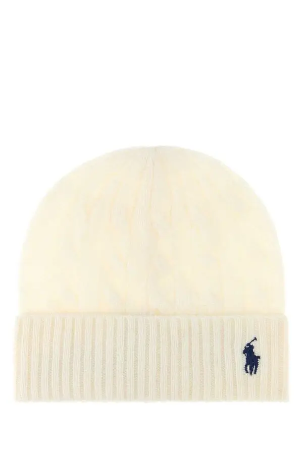 Polo Ralph Lauren Wool-cashmere Blend Ribbed Beanie - White
