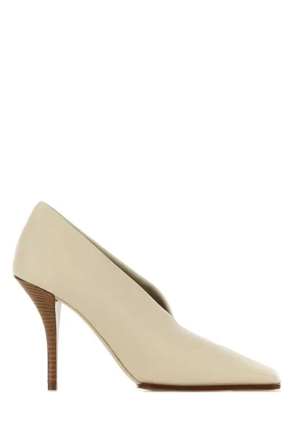 Alaïa 9 Cm Heel Ivory Leather Pumps