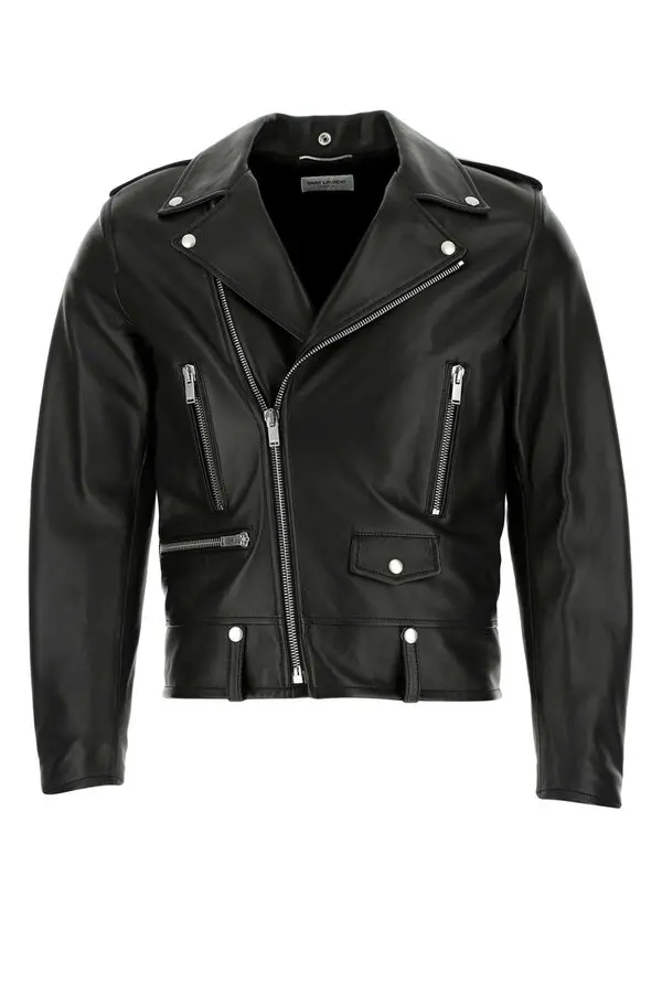Saint Laurent Lamb Leather Jacket With Cupro Lining