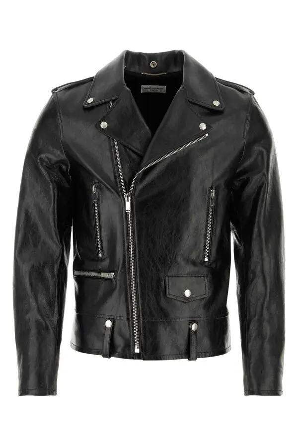 Saint Laurent Lamb Leather Moto Jacket
