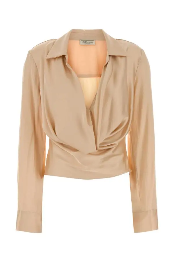 Blumarine Stretch Satin Blouse - Orange