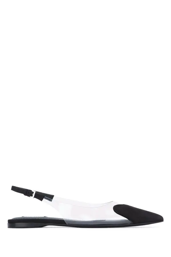 Alaïa Flat Raffia Slingback Ballerinas - Noir