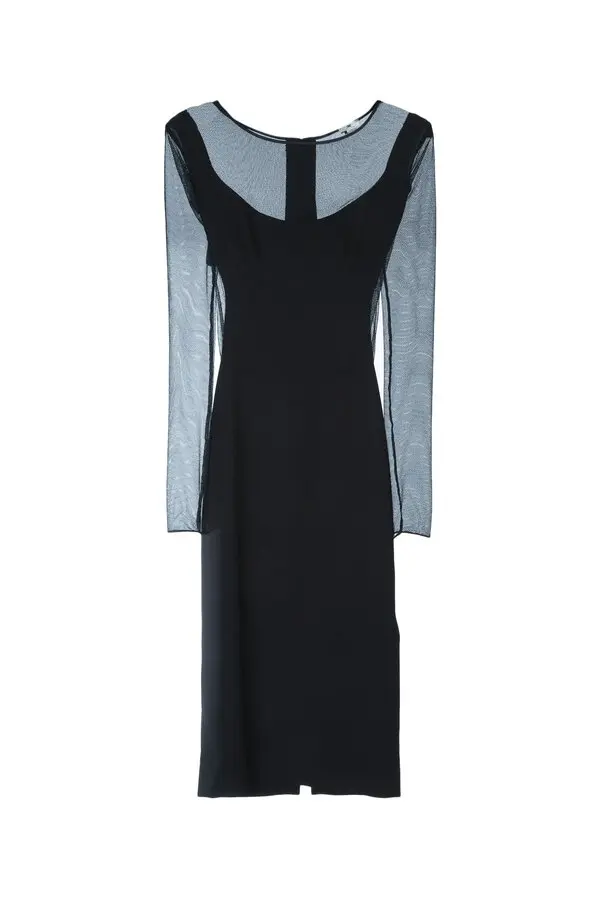 Elisabetta Franchi Longuette Tulle Evening Gown - Nero