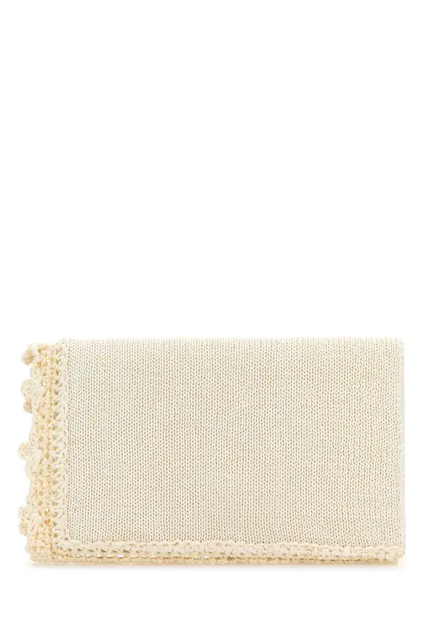 JW Anderson Mini Ivory Crochet Clutch Bag - White