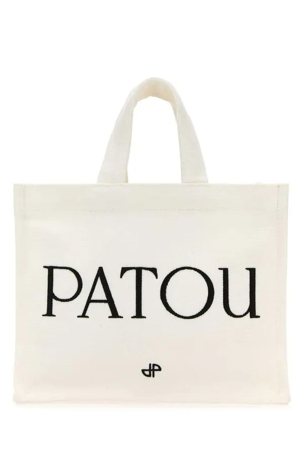 PATOU Mini Canvas Small Tote Handbag - White
