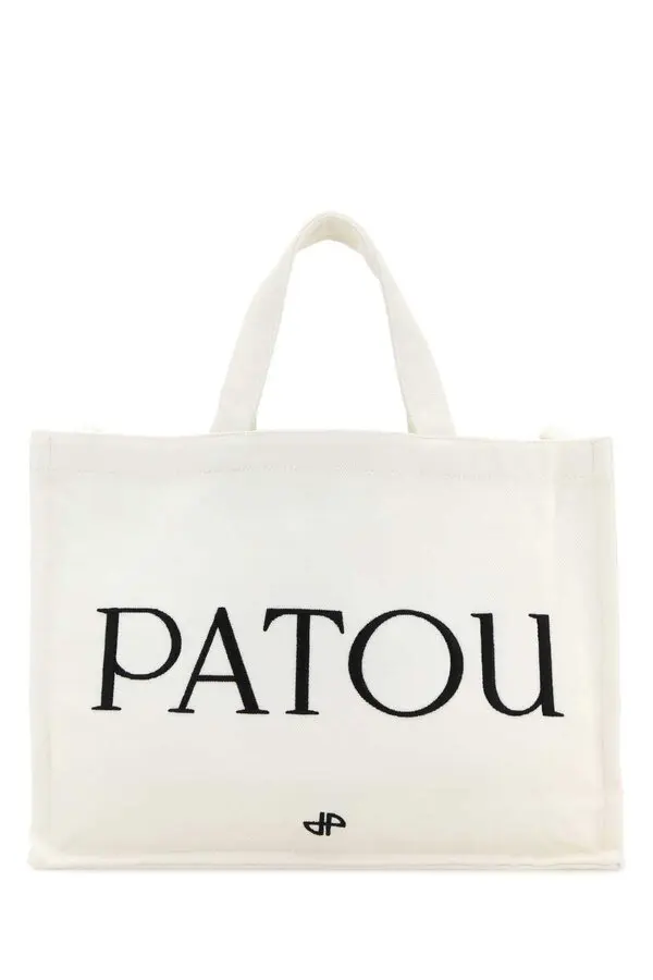 PATOU Canvas Shopping Handbag With Shoulder Strap