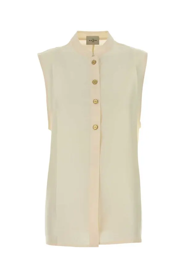 Le Kasha Silk Mandarin Collar Shirt