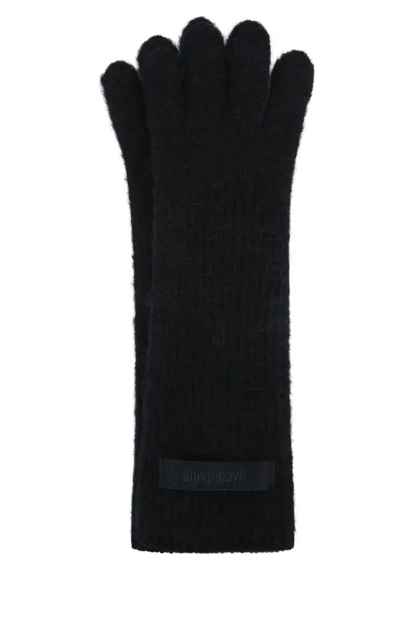 Jacquemus Grosgrain Wool Gloves - Black