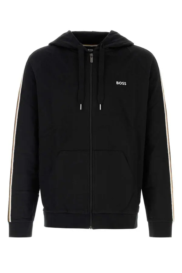 BOSS Cotton Crewneck Sweatshirt - Black