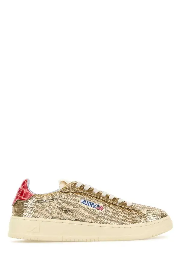 AUTRY Dallas Embellished Fabric Sneakers - Gold
