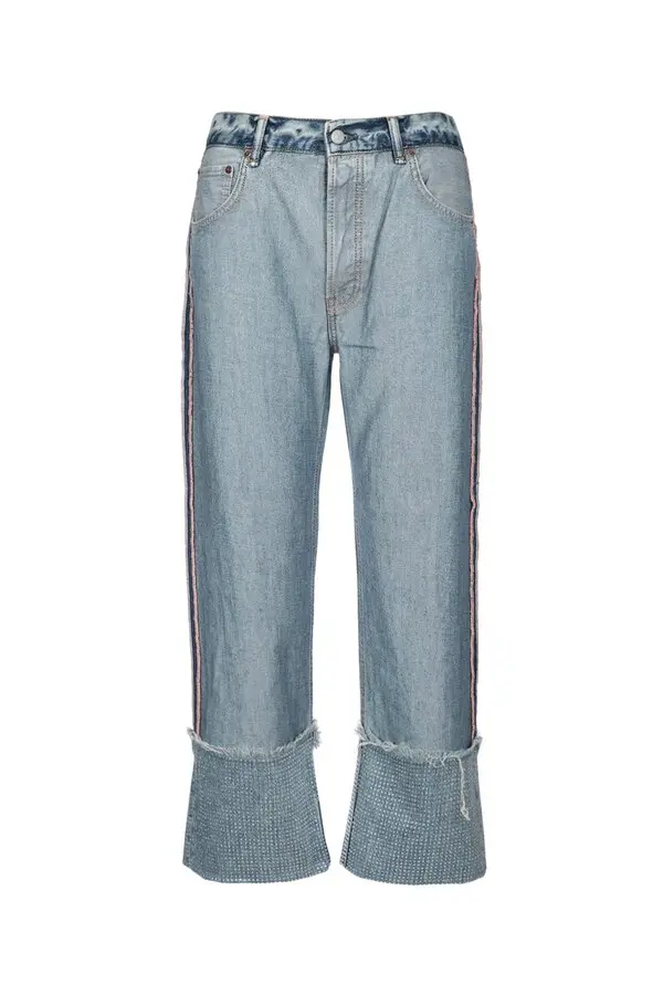 Acne Studios Organic Cotton-lyocell Jeans With Contrast Piping - Midblue