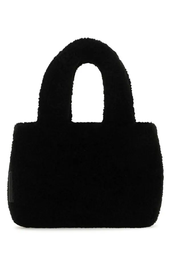 Amina Muaddi Mini Shearling Amini Giuly Handbag With Silver-tone Hardware