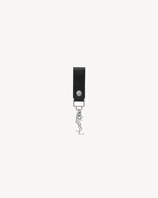 Saint Laurent Monogram Logo Plaque Key Ring
