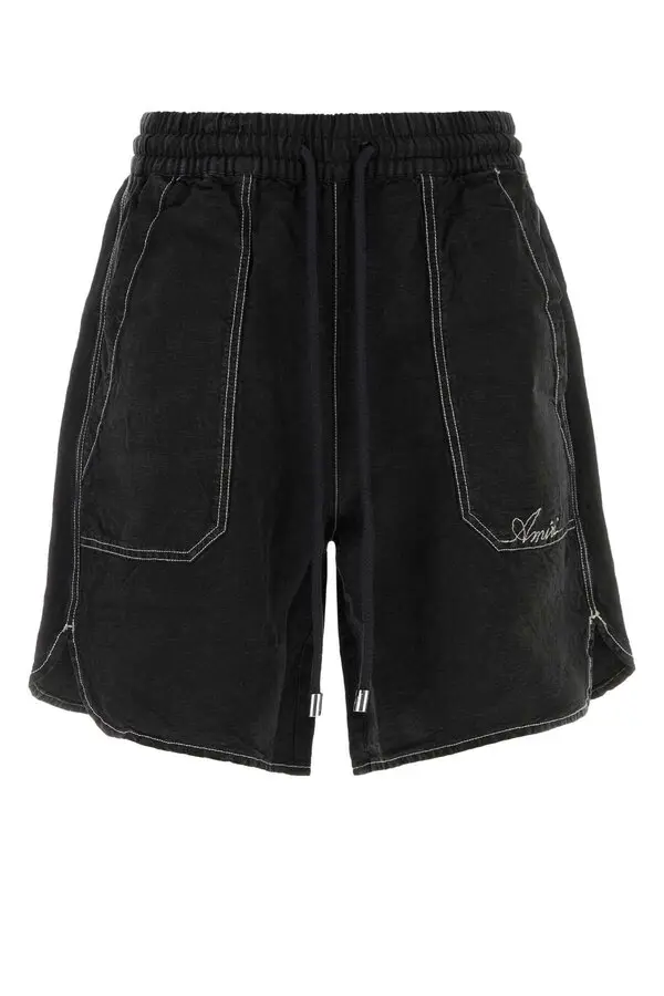 Amiri Bermuda Shorts With Drawstring Waist And Contrast Stitching