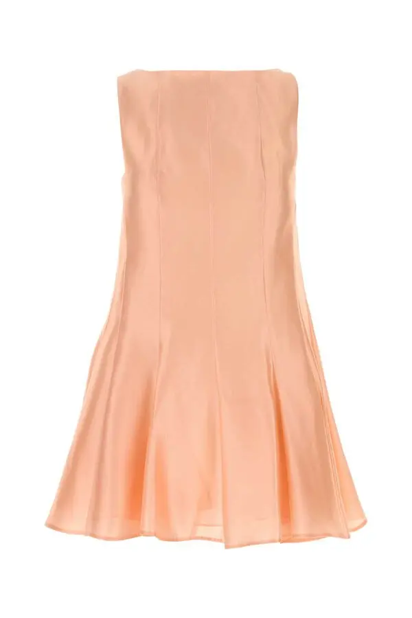 Khaite Peach Twill Mags Mini Dress