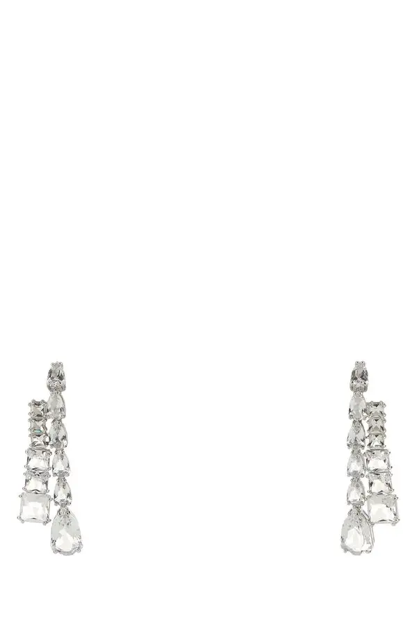SWAROVSKI Zirconium & Metal Matrix Embellished Drop Earrings 1 Cm X 5 Cm - Silver