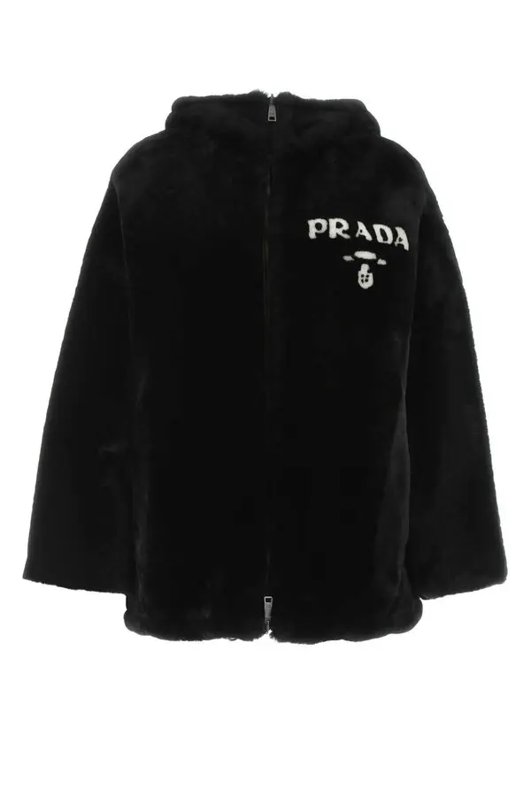 Prada Reversible Shearling Jacket With Fur Texture