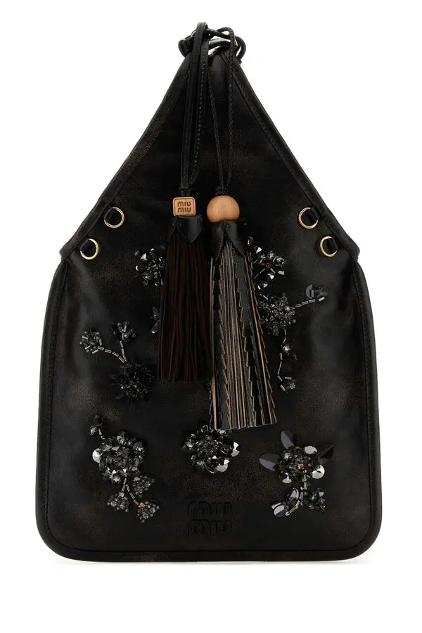 Miu Miu Nappa Leather Handbag, 24cm X 37cm X 2cm With 14cm Handle Height