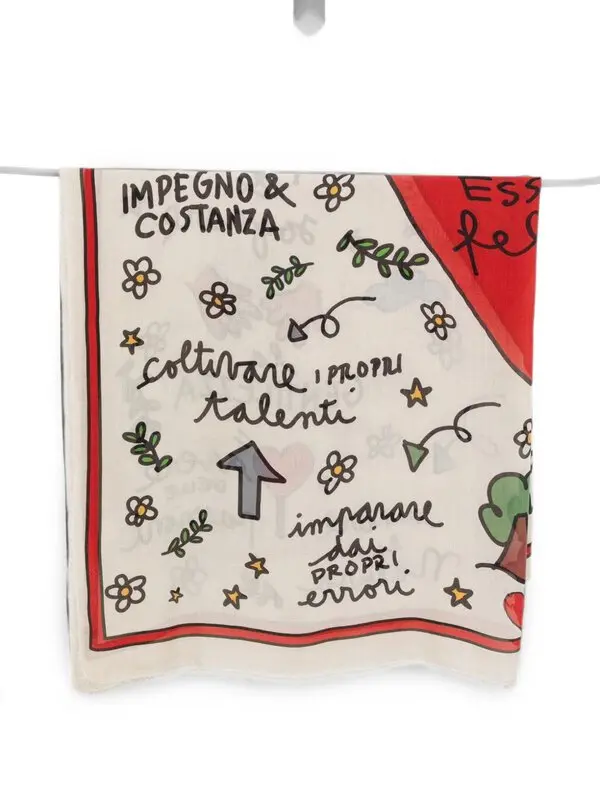 Faliero Sarti To Be Happy Printed Stole - White