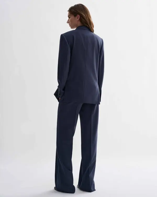 Veronica De Piante Roman Double Breasted Wool Blazer - Blue