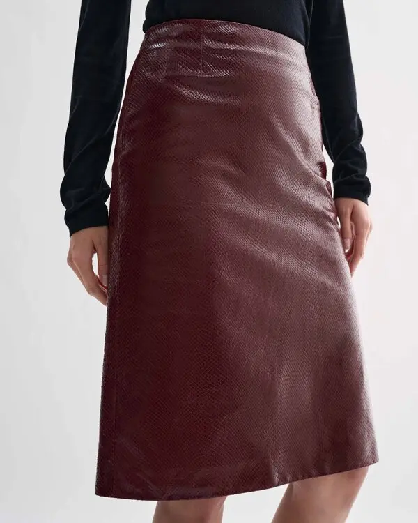 Veronica De Piante Noelia Embossed Leather Pencil Skirt