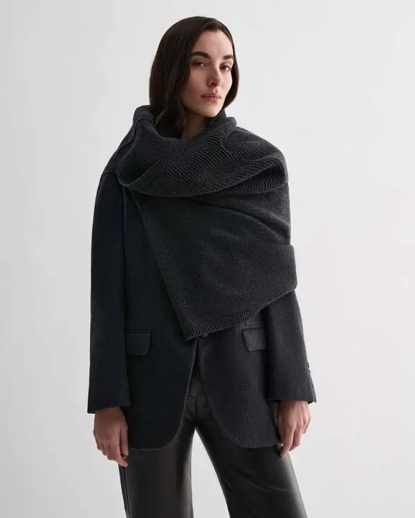 Veronica De Piante Caro Snood In Wool Cashmere, Charcoal
