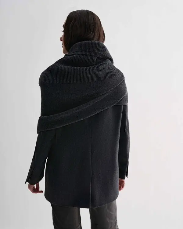 Veronica De Piante Caro Snood In Wool Cashmere, Charcoal