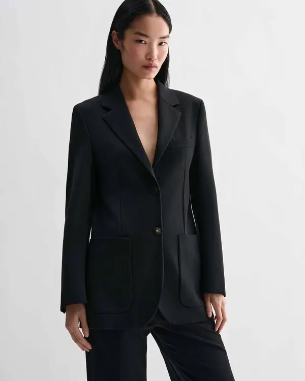 Veronica De Piante Sebastian Blazer In Stretch Wool Twill - Black