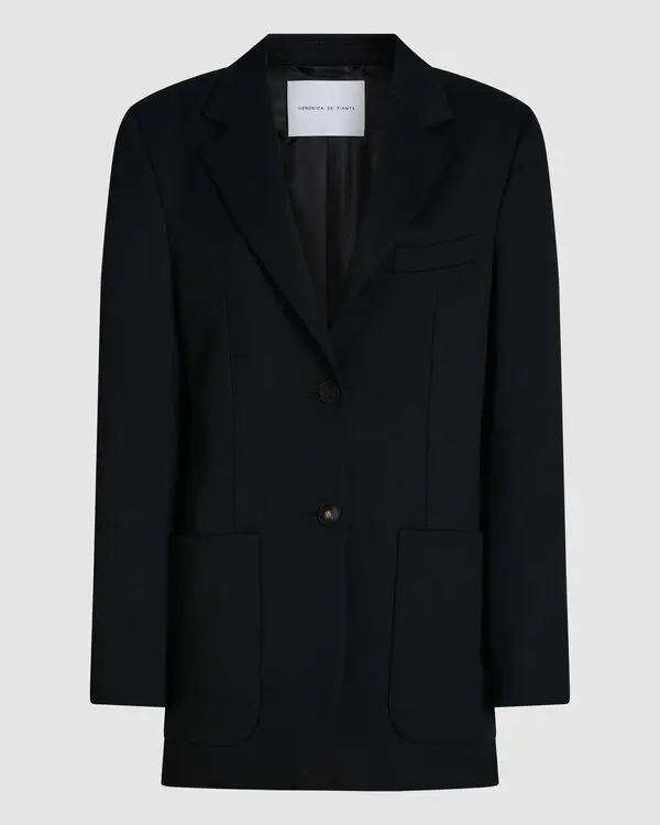 Veronica De Piante Sebastian Blazer In Stretch Wool Twill - Black
