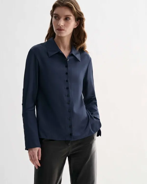 Veronica De Piante Livia Silk Shirt - Blue